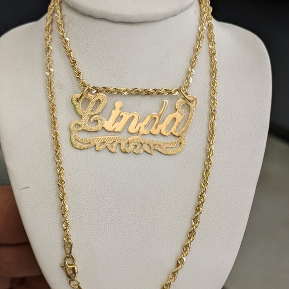 Unbrand | Jewelry | Kt Real Gold Custom Name Plate | Poshmark